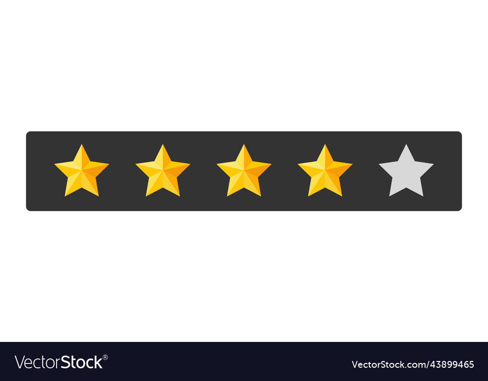 Four stars rating button Royalty Free Vector Image Four stars rating button Royalty Free Vector Image