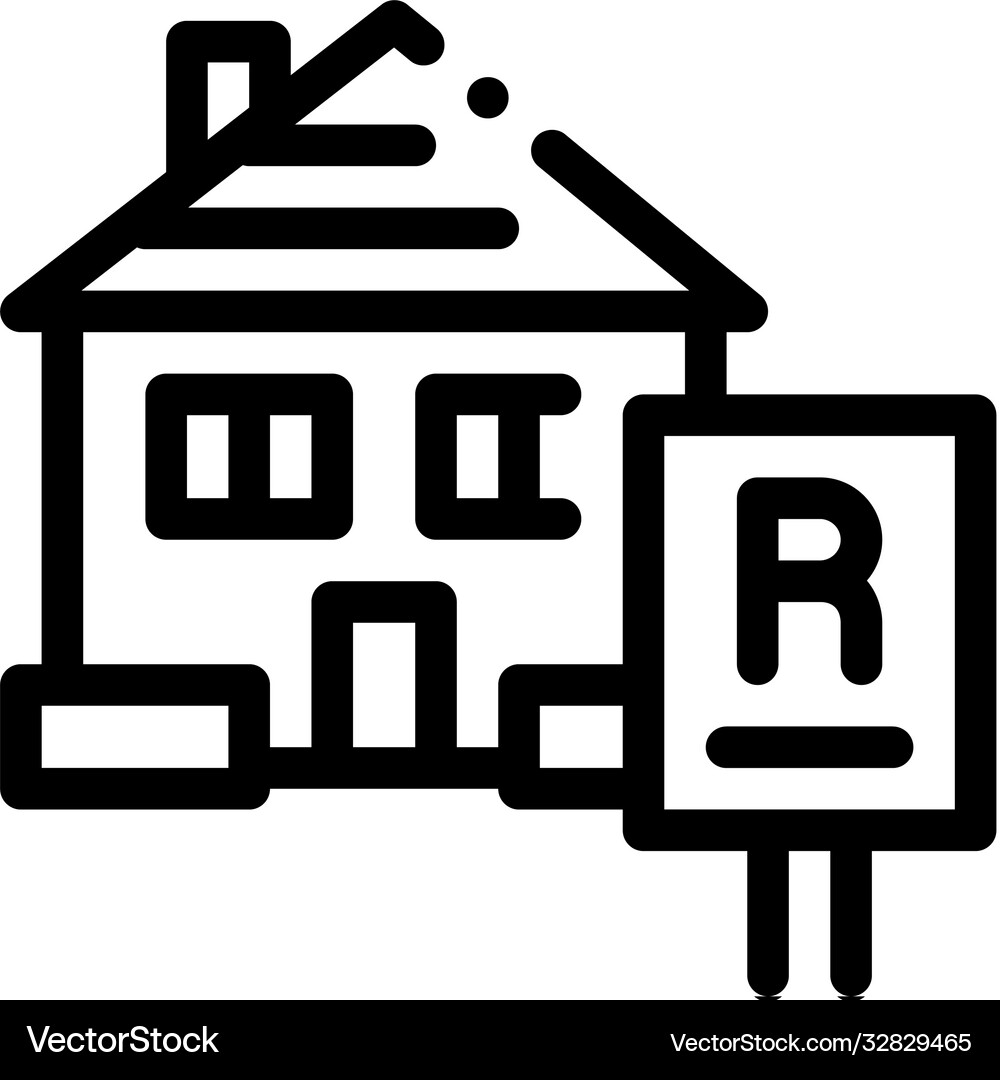 House rent icon outline Royalty Free Vector Image