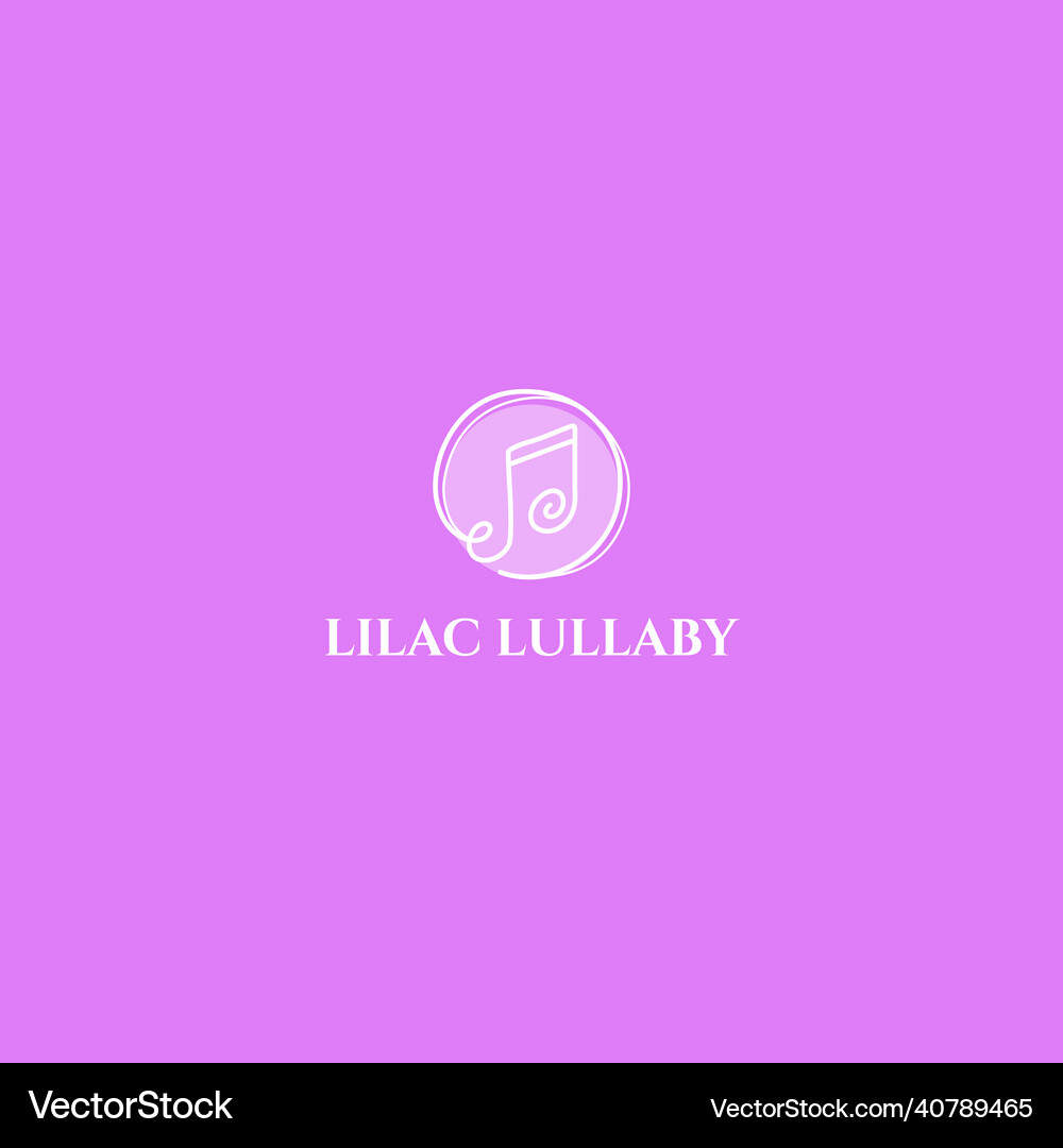 Minimalist flat simple lilac lullaby logo design Vector Image