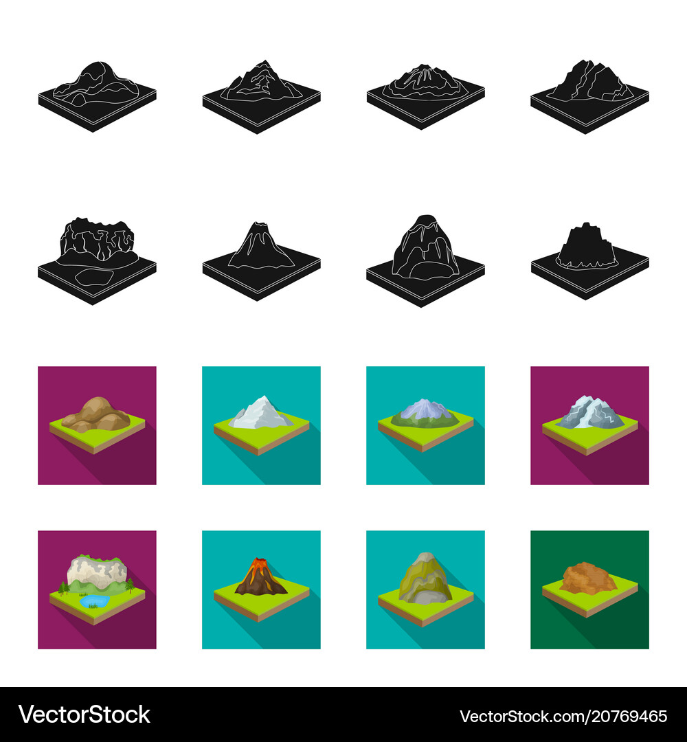 Mountains rocks and landscape relief Royalty Free Vector