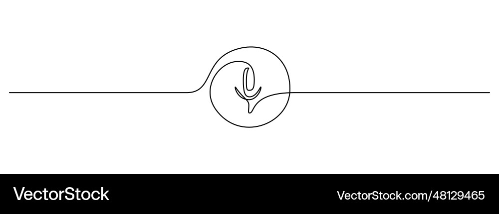One continuous line drawing of voice recognition Vector Image