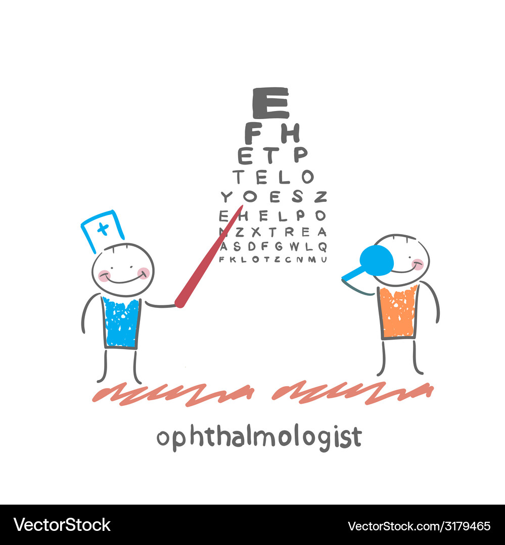 Ophthalmologist checks sight patient Royalty Free Vector