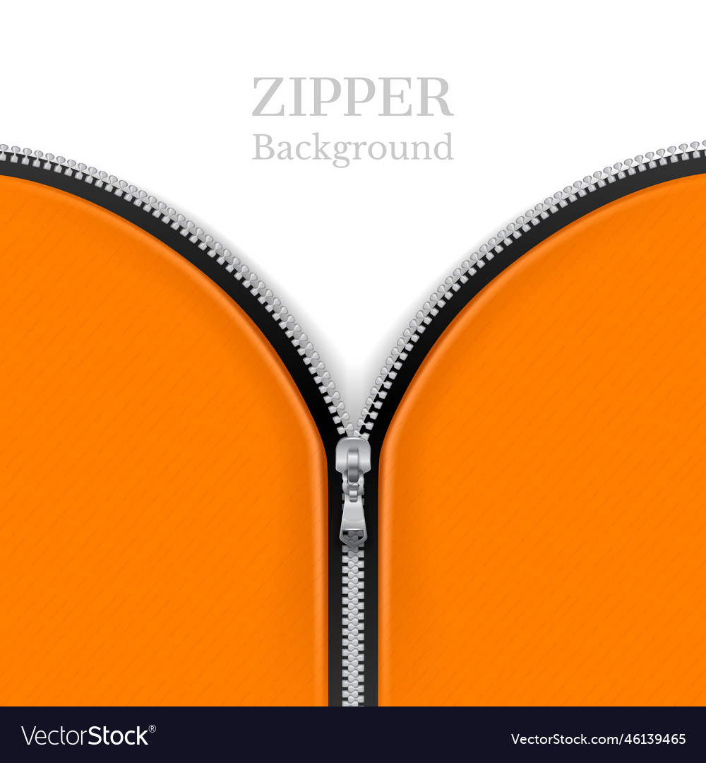 Orange zipper clasp background Royalty Free Vector Image