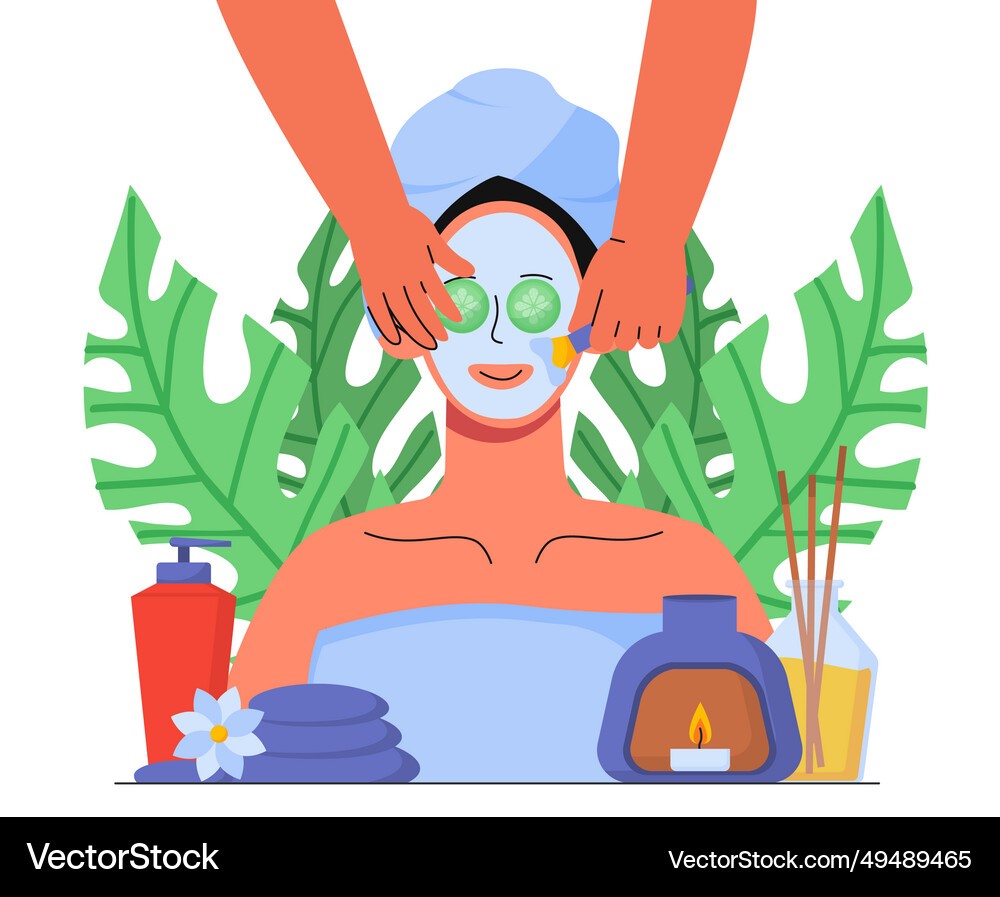 Skin care procedure concept Royalty Free Vector Image