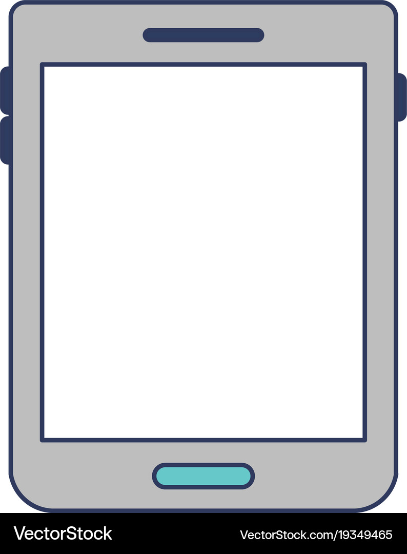 Tablet device icon in colorful silhouette Vector Image