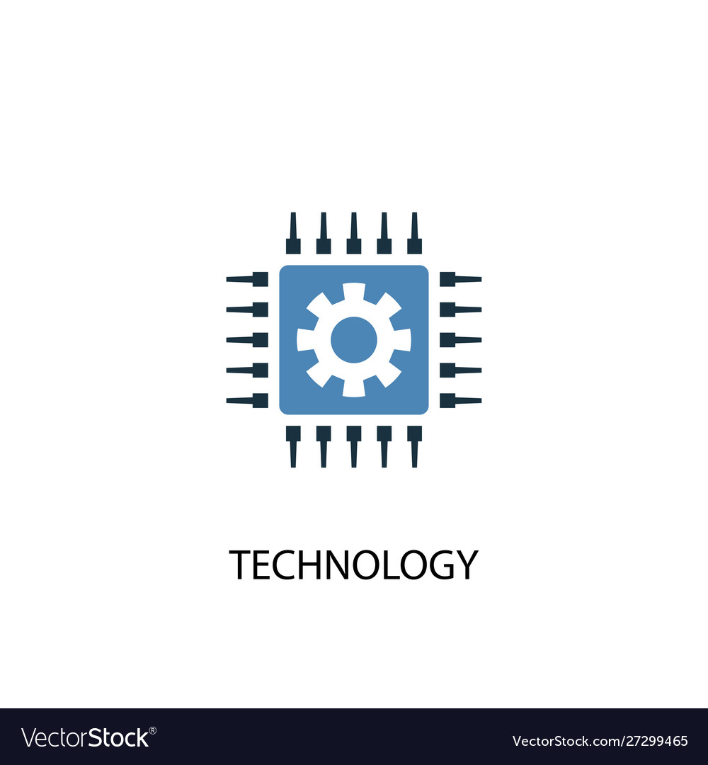 Technology concept 2 colored icon simple blue Vector Image
