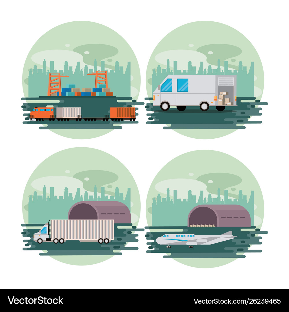 Transportation merchandise logistic cargo cartoon Vector Image
