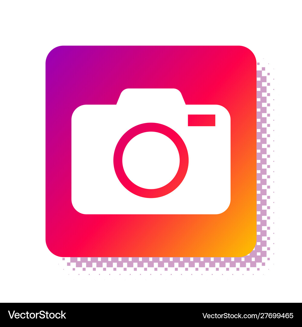 White photo camera icon isolated on Royalty Free Vector