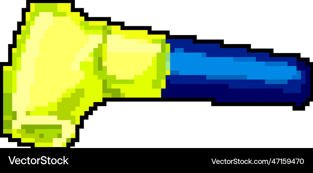 Carnival party whistle game pixel art Royalty Free Vector