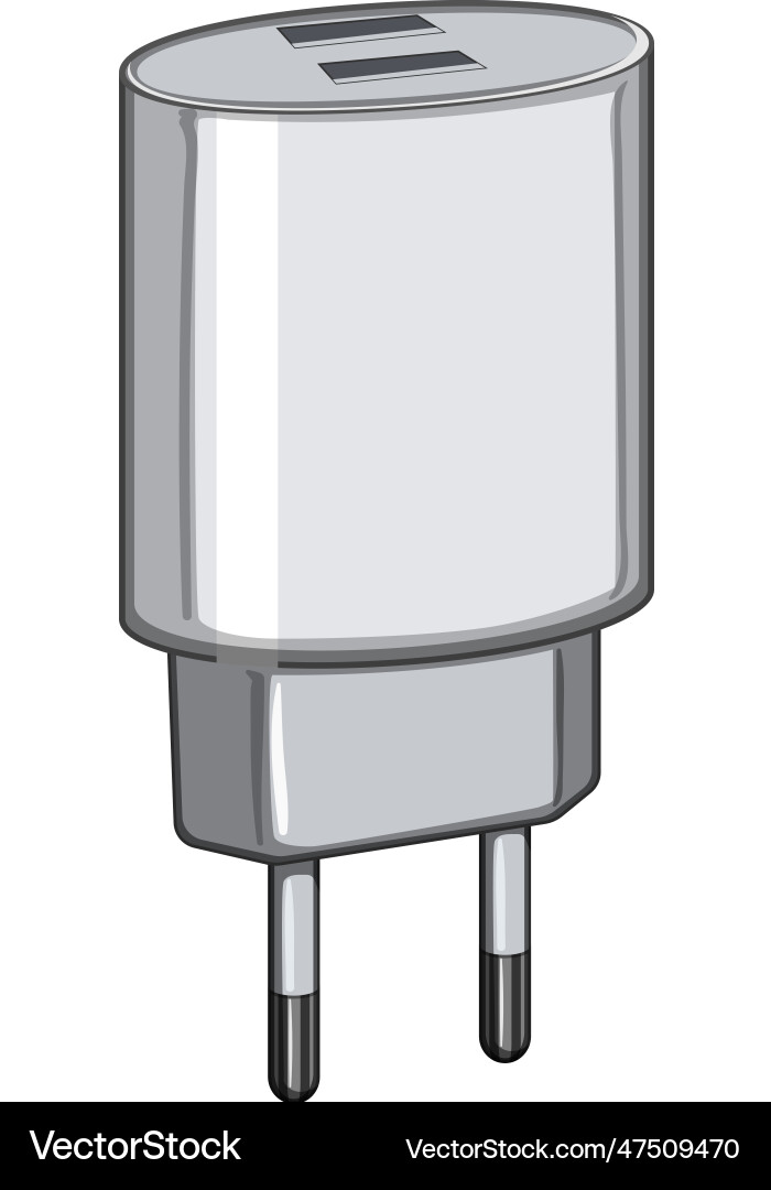 Charger power adapter cartoon Royalty Free Vector Image