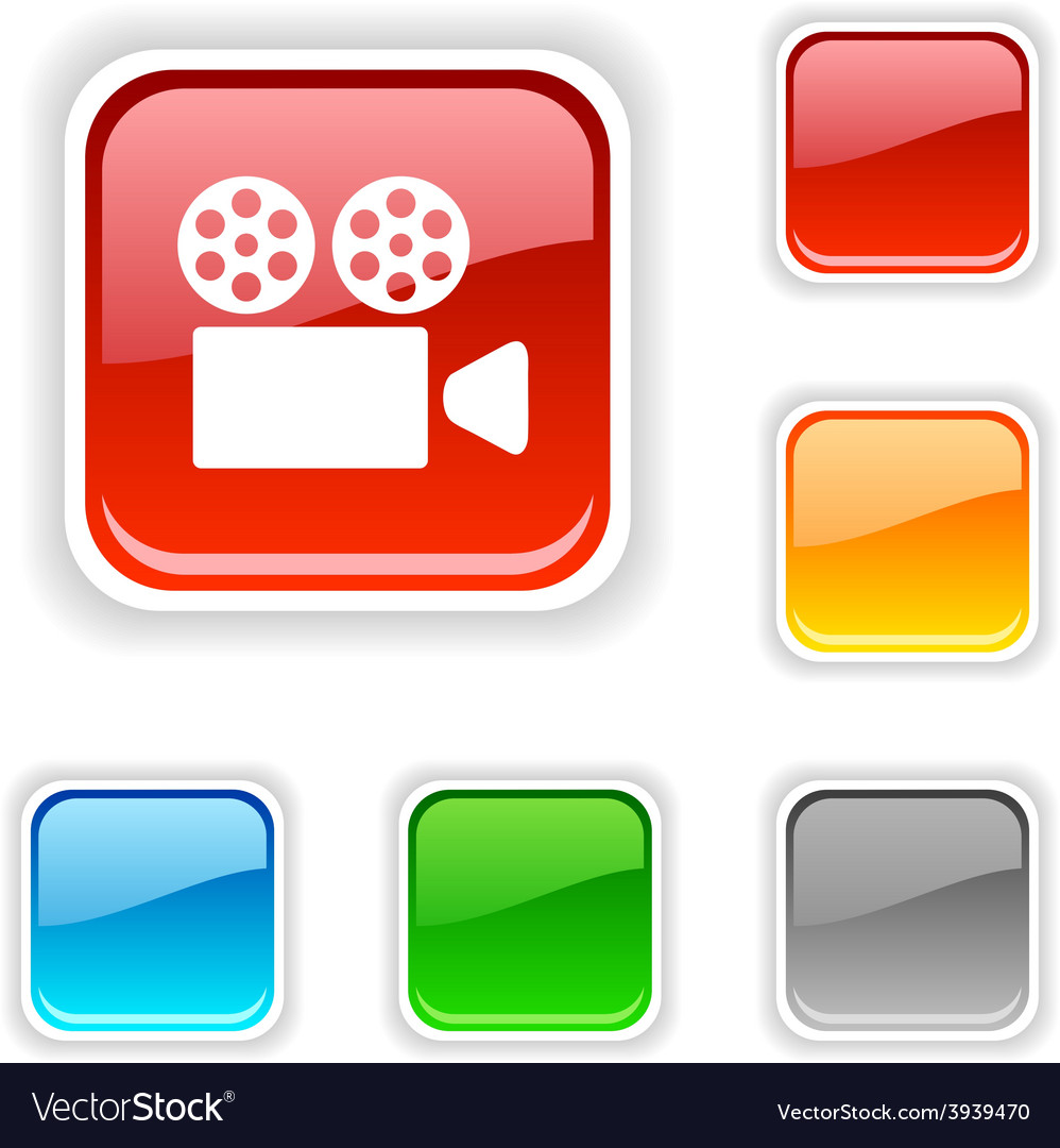 Cinema button Royalty Free Vector Image - VectorStock