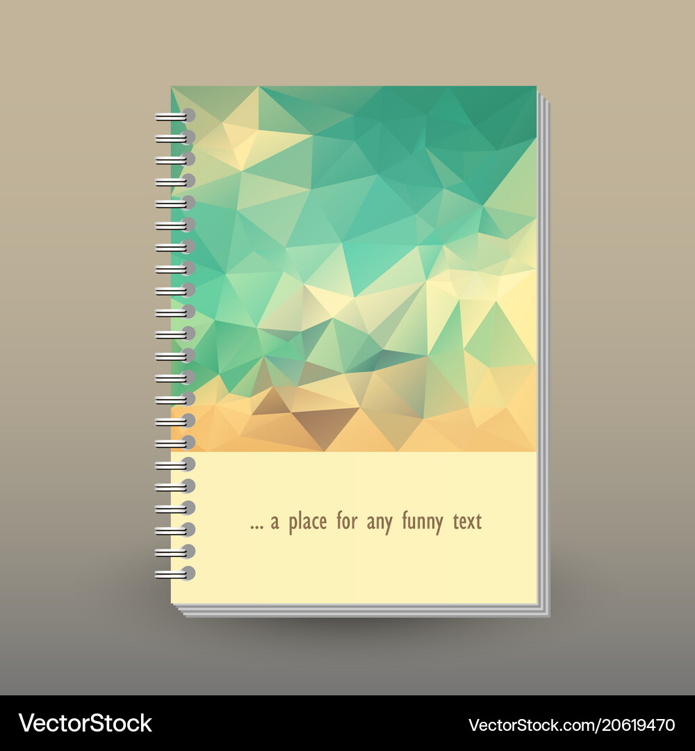 Cover diary or notebook vintage blue beige Vector Image