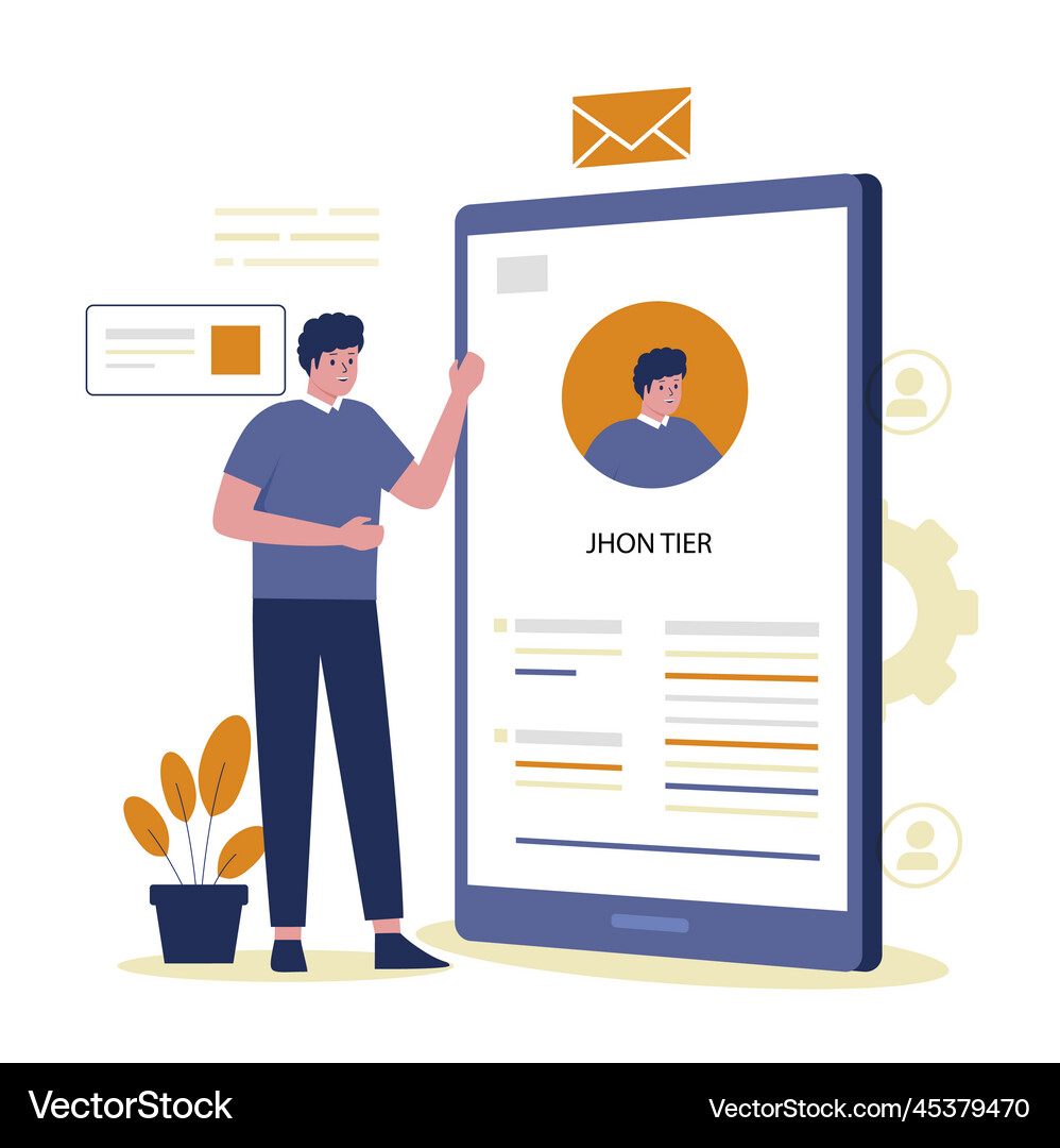 Flat of personal information concept Royalty Free Vector