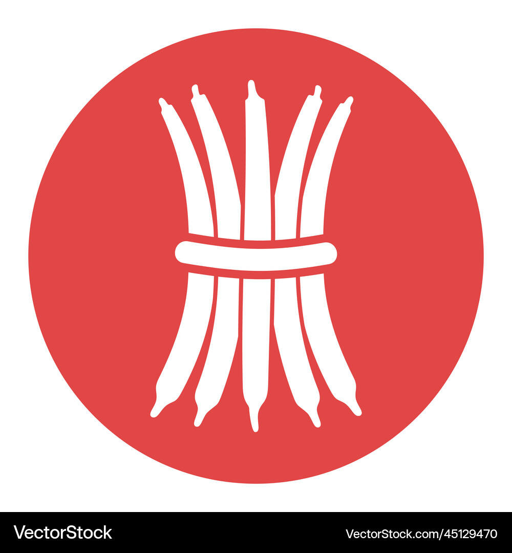 Green beans bound sheaf isolated glyph icon Vector Image