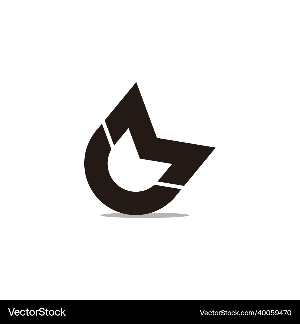 Letter cm simple geometric link line logo Vector Image