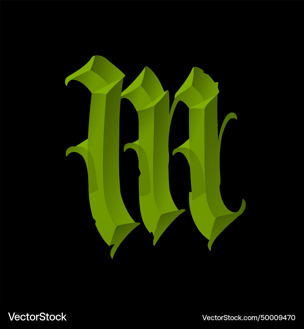 Letter in the gothic style alphabet calligraphy Vector Image