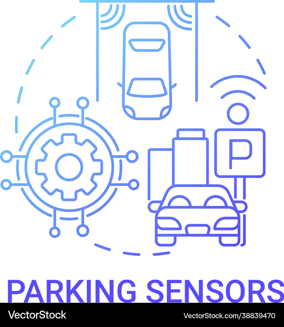 Parking sensors gradient blue concept icon Vector Image