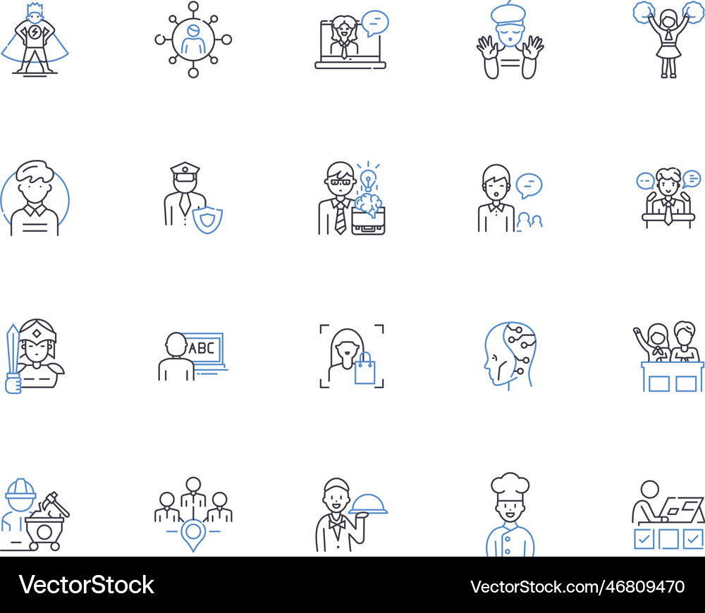 Personas line icons collection archetypes Vector Image