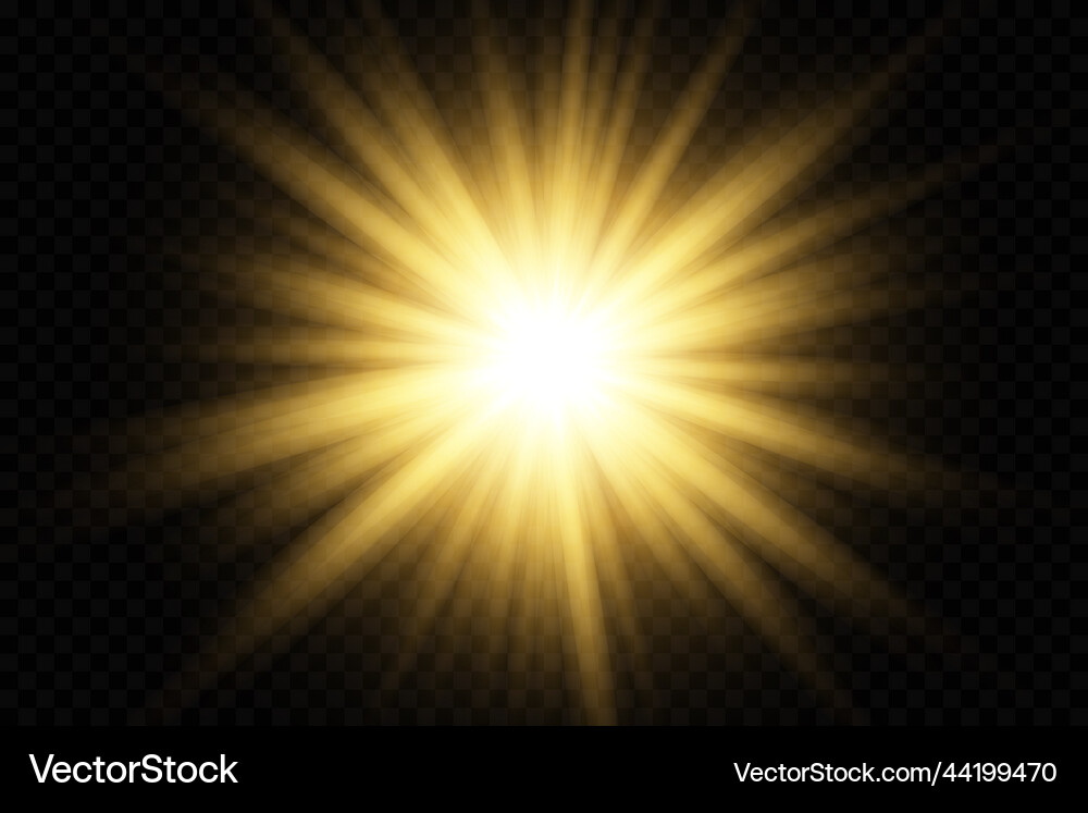 Set glow light effect with white sparks and golden