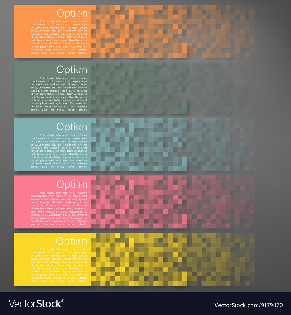 Set of colorful pixel banners Royalty Free Vector Image Set of colorful pixel banners Royalty Free Vector Image