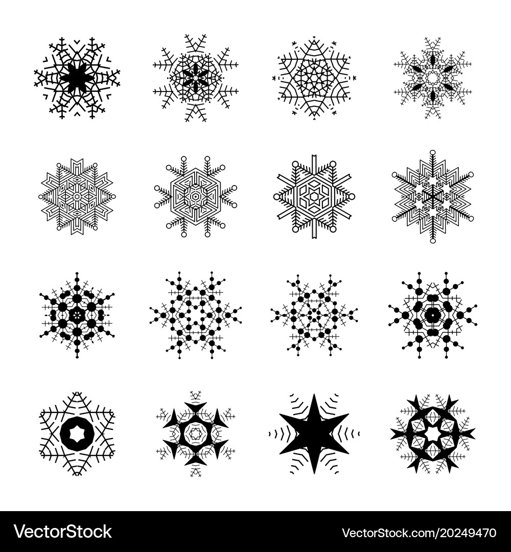 Snowflake icons snow symbol Royalty Free Vector Image