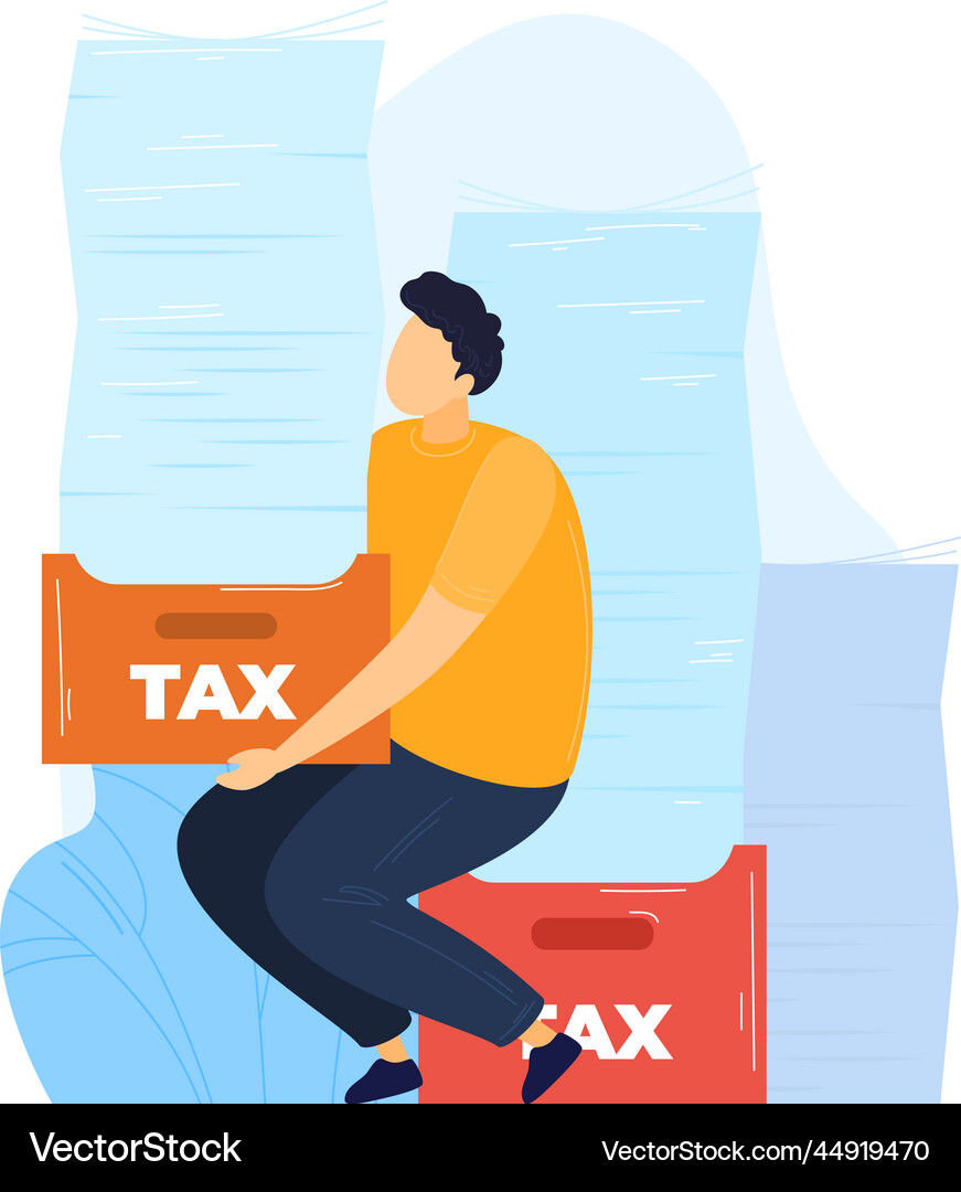 Tax finance overwork contribution increase Vector Image