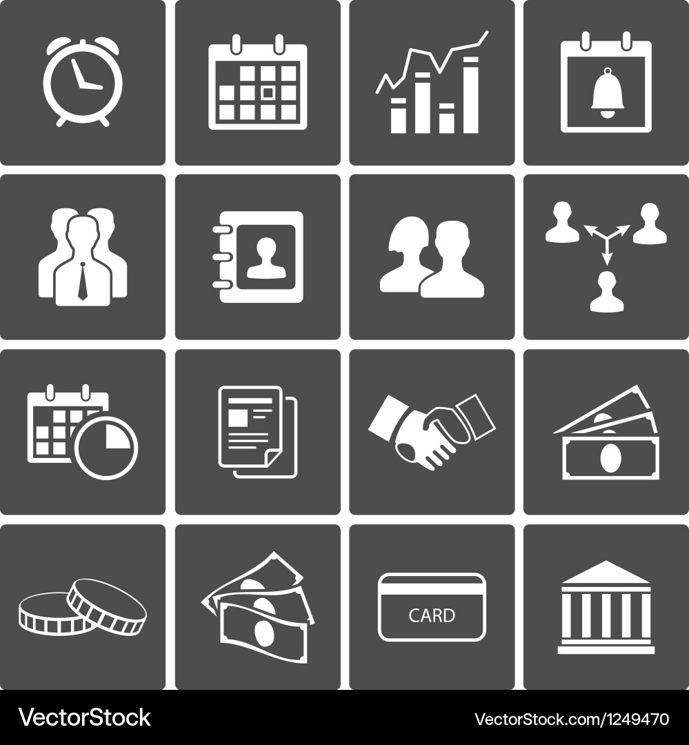 Time and money icons set Royalty Free Vector Image