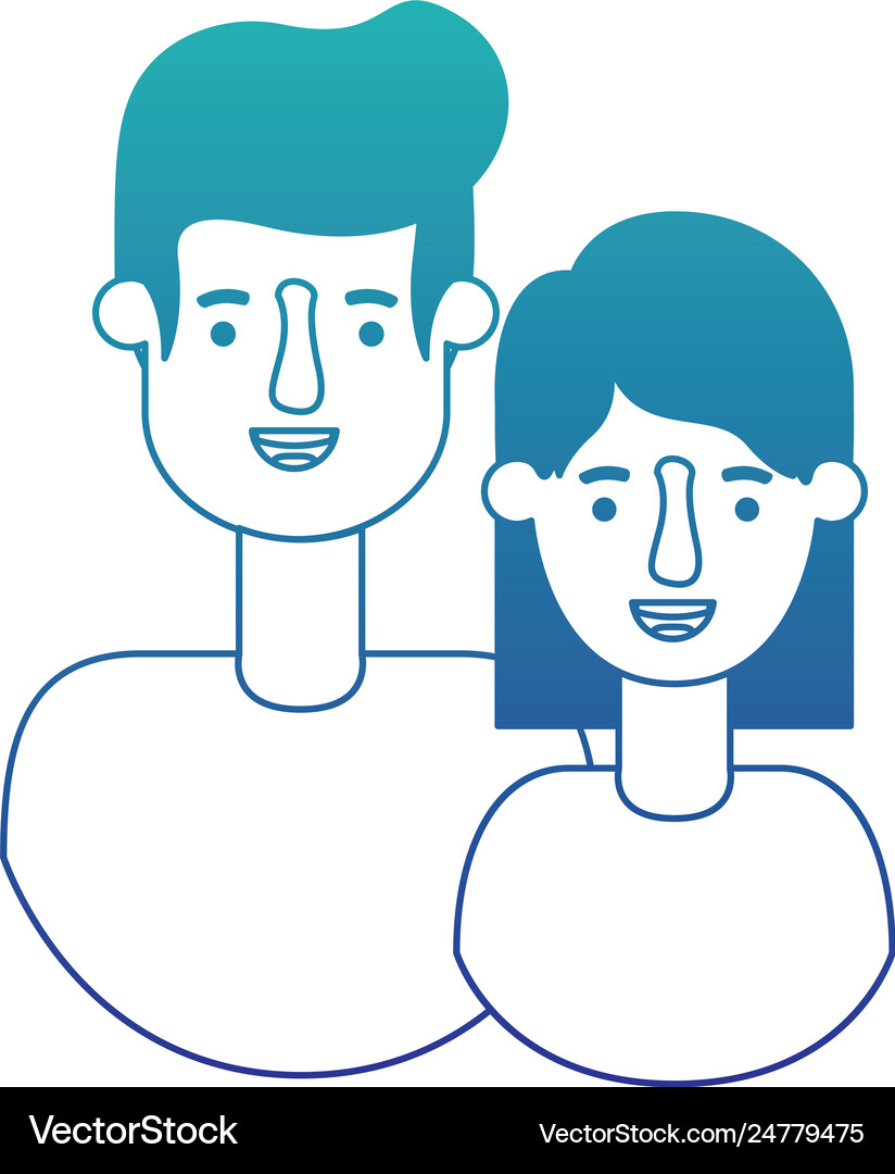 Couple avatar characters icons Royalty Free Vector Image