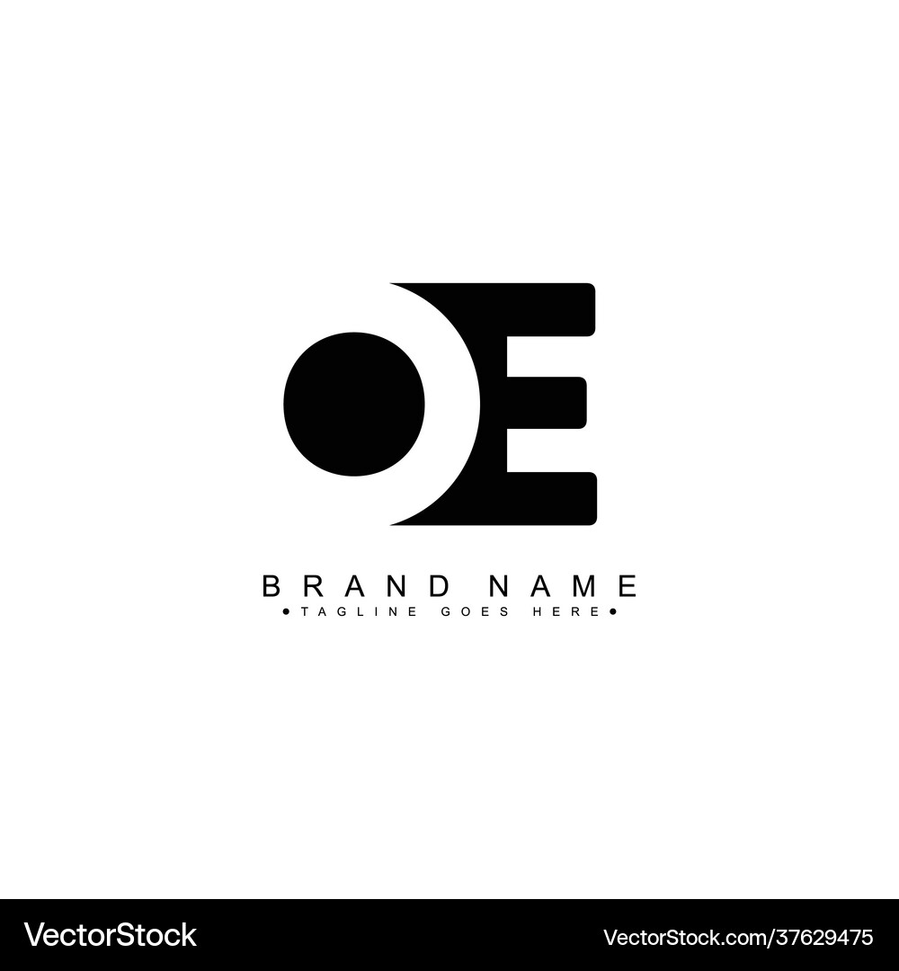 Initial letter oe logo - minimal business design Vector Image