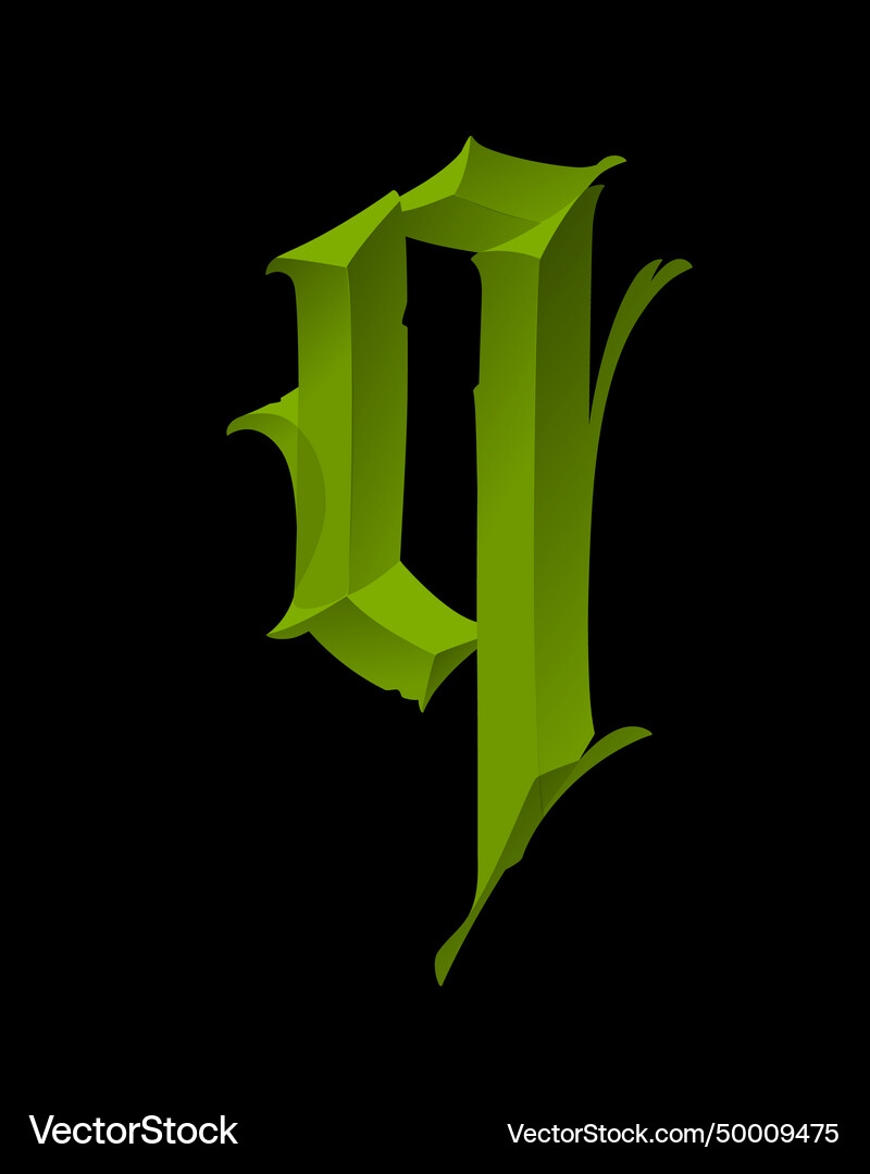 Letter in the gothic style alphabet calligraphy Vector Image