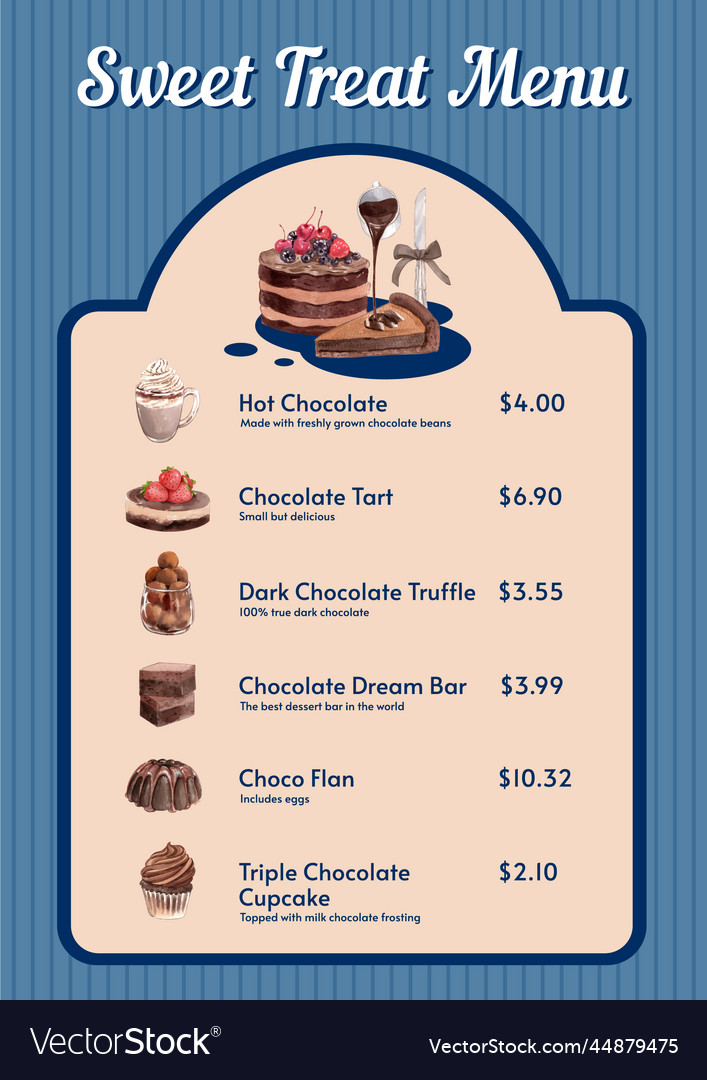 Dessert menu store