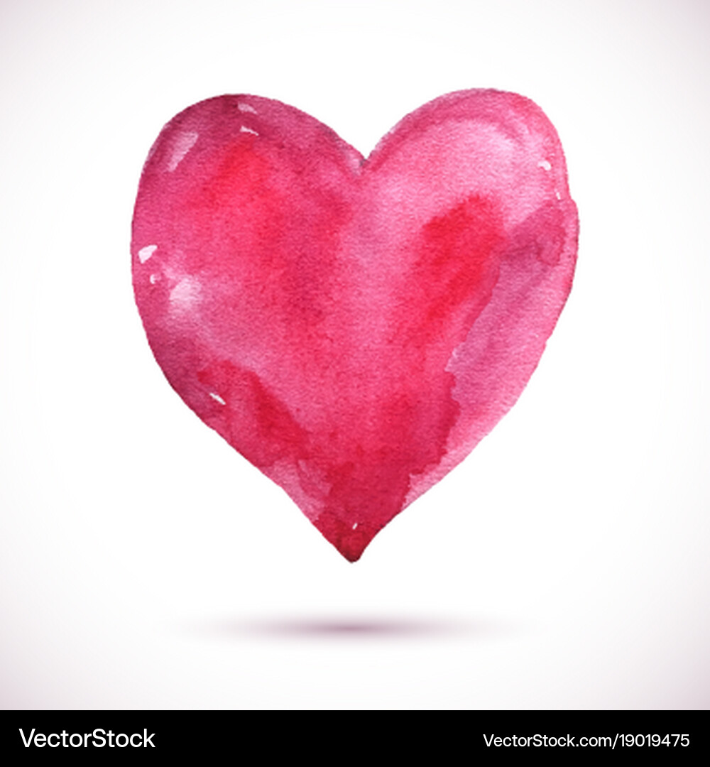 Pink Watercolor Heart Royalty Free Vector Image
