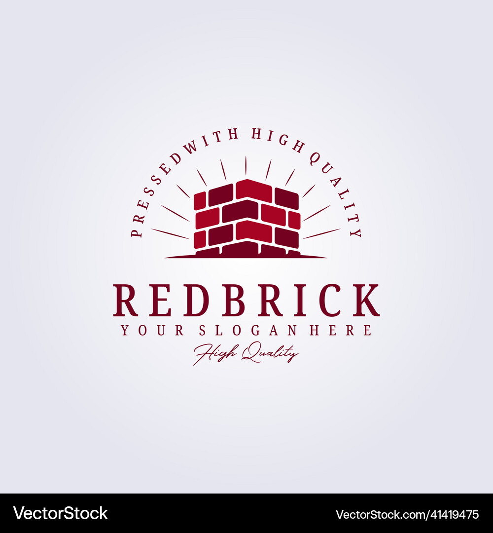 Red brick pile and stack balance logo Royalty Free Vector