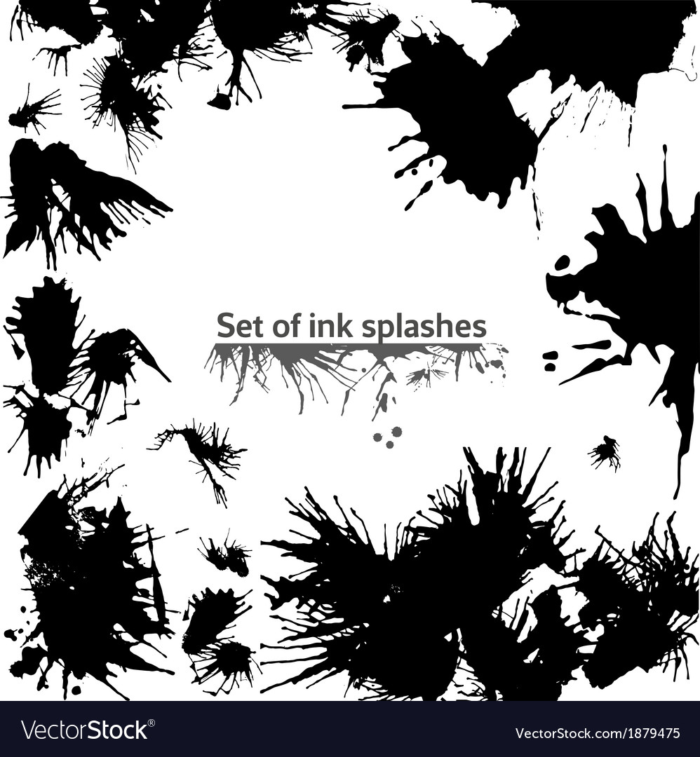 Set ink splashes Royalty Free Vector Image - VectorStock