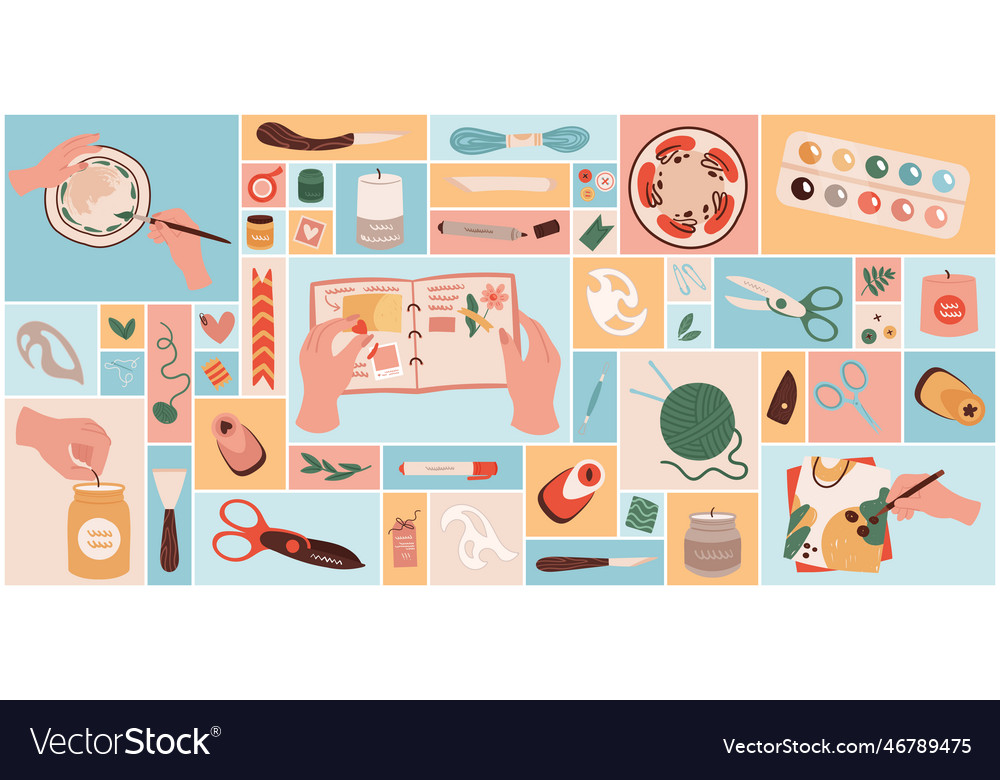 Workshop creative handmade projects and handcraft Vector Image