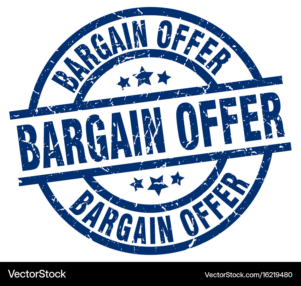 Bargain offer blue round grunge stamp Royalty Free Vector