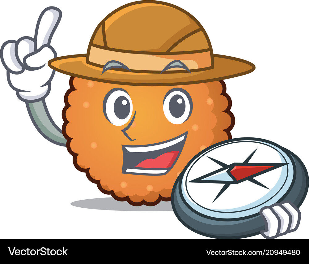 Explorer cookies mascot cartoon style Royalty Free Vector
