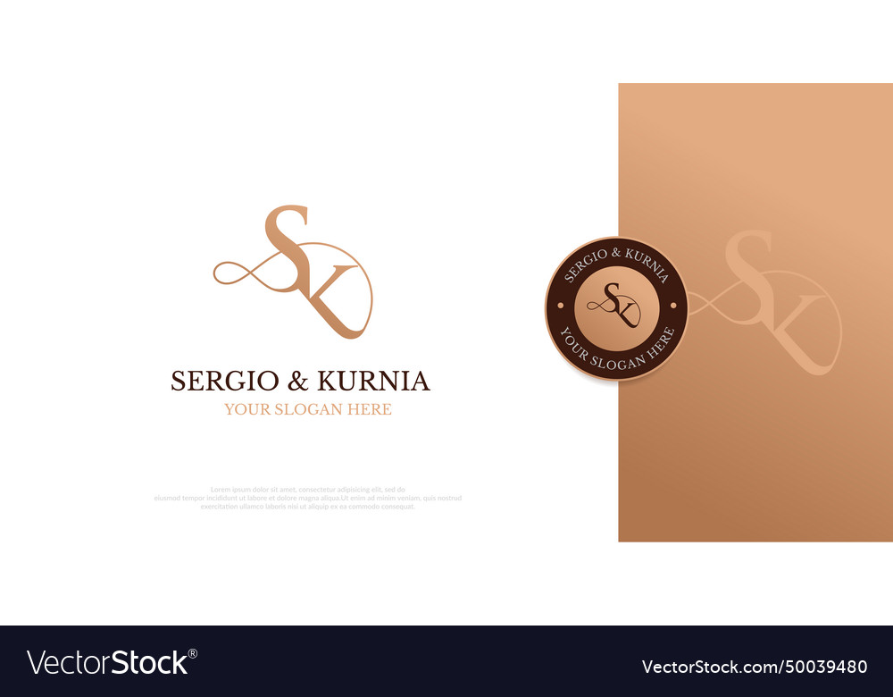 Initial sk logo design Royalty Free Vector Image Initial sk logo design Royalty Free Vector Image