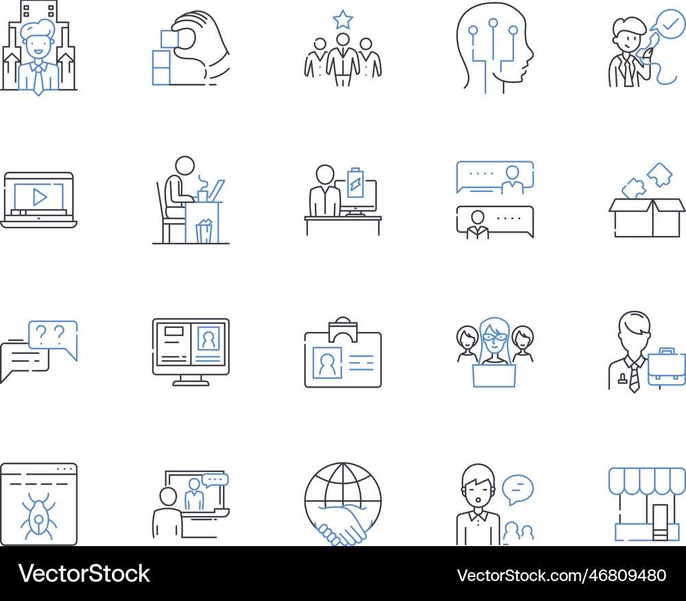 Job development line icons collection nerking Vector Image