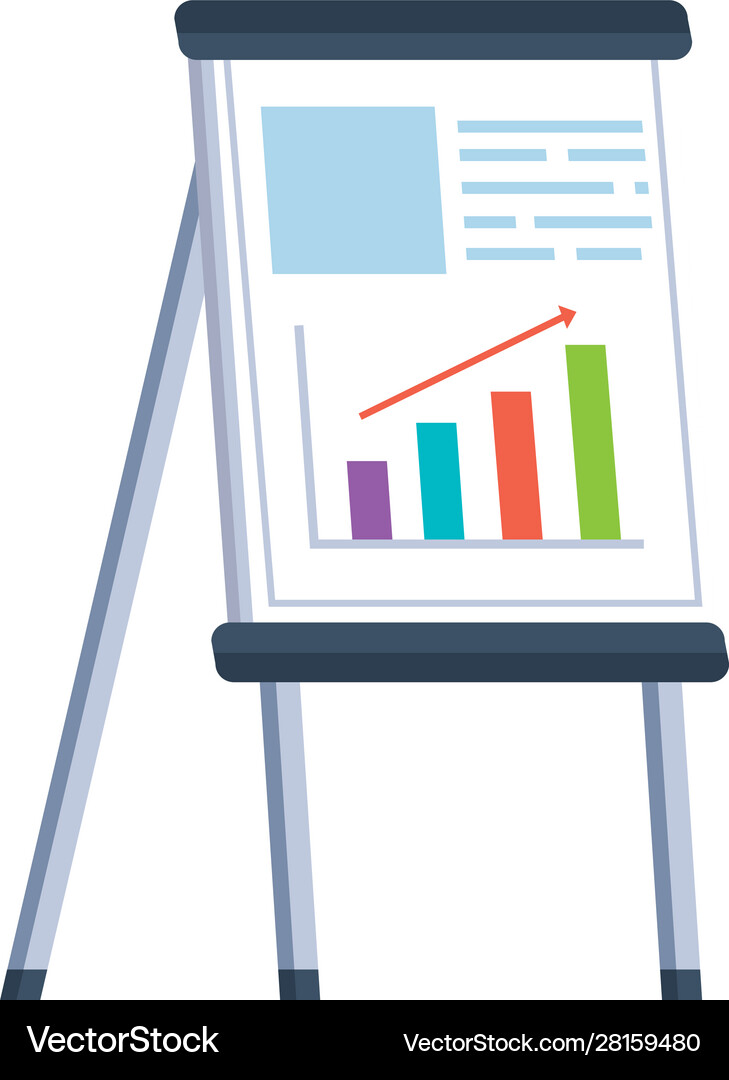 Paper board with infographic isolated icon Vector Image