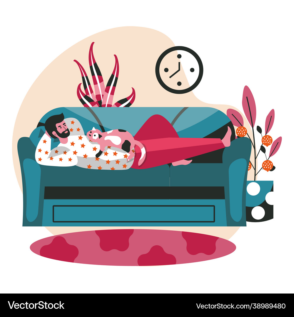 People spend weekend at home scene concept Vector Image