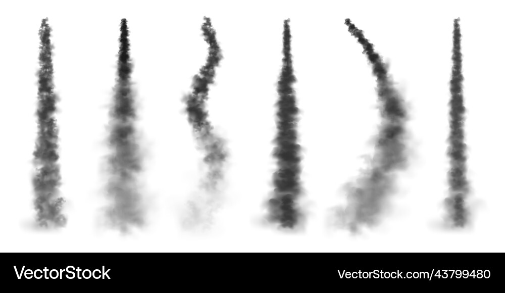 Realistic missile or bullet trail airplane Vector Image