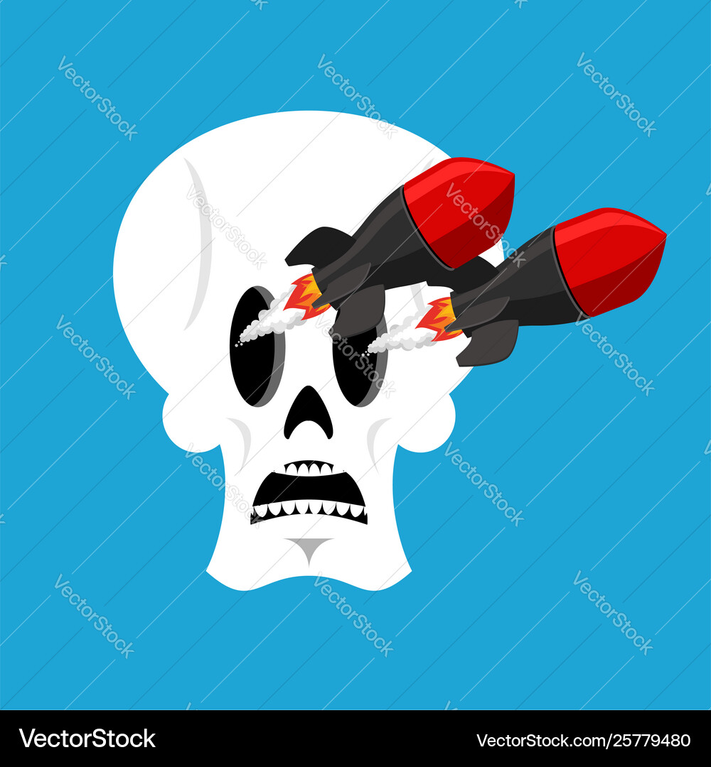Skull and missile head skeleton releases Vector Image