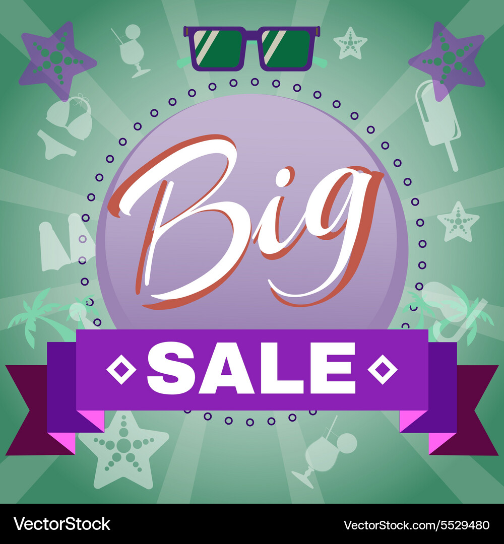 Summer big sale promotion Royalty Free Vector Image