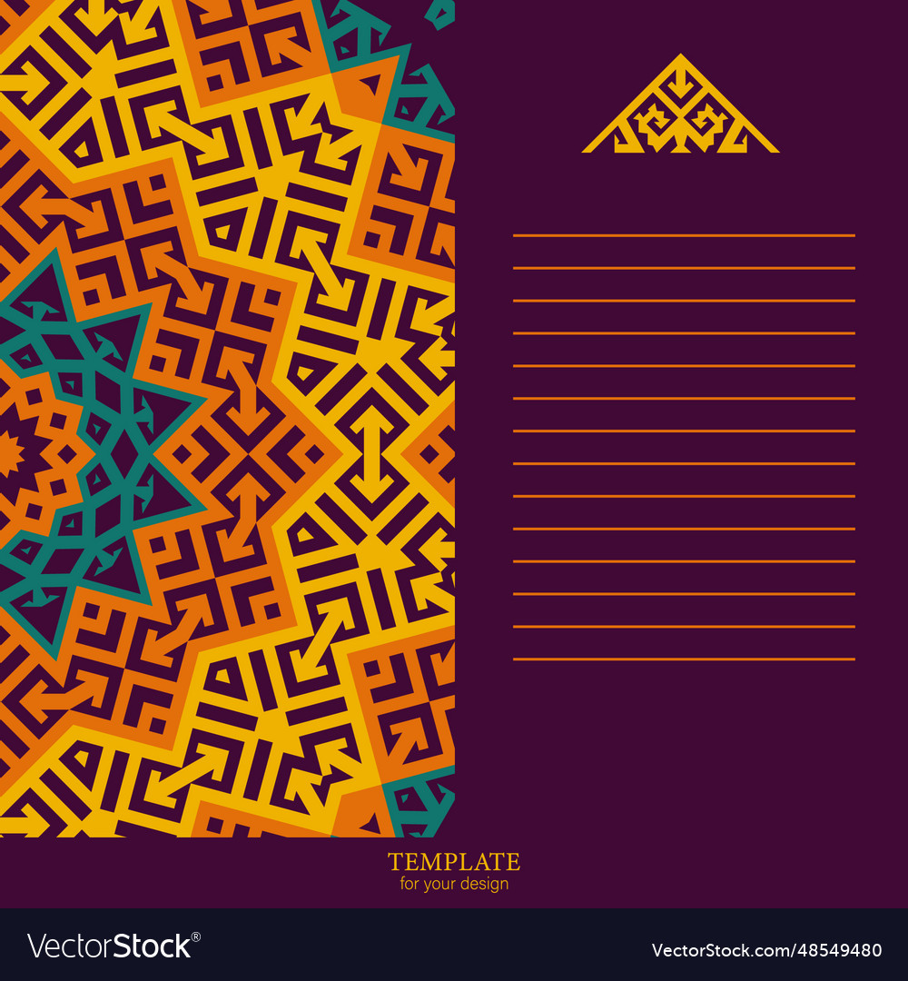 Template for your design with colored pattern Vector Image