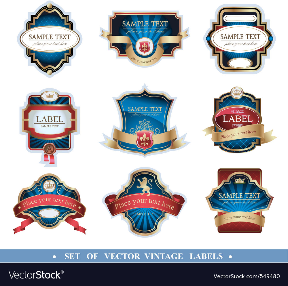 Vector frames and labels set Royalty Free Vector Image