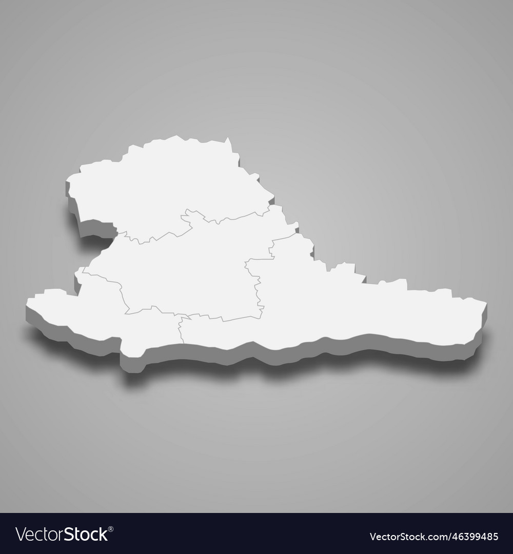 3d isometric map of taurage county is a region Vector Image