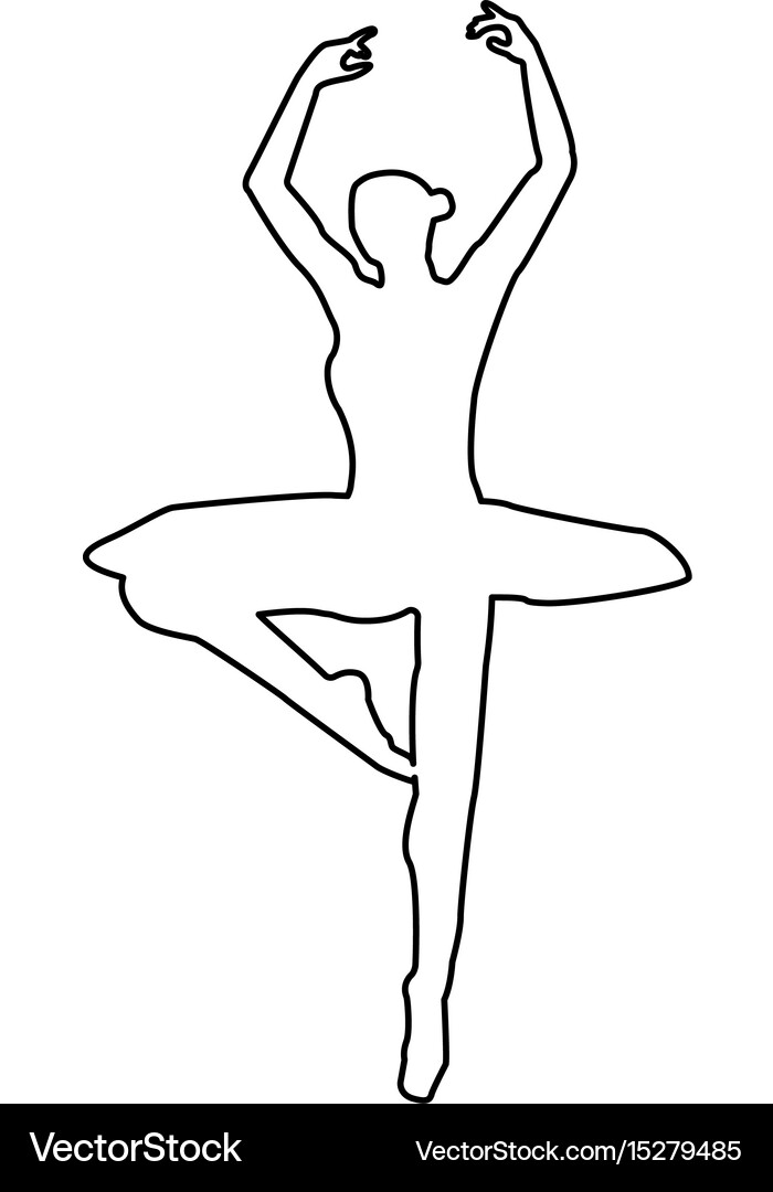 Ballet dancer the black color icon Royalty Free Vector Image