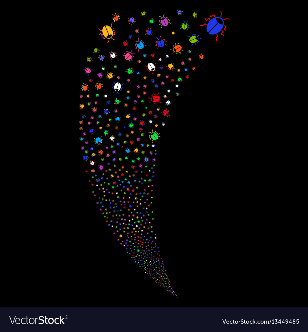 Bug random stream Royalty Free Vector Image - VectorStock