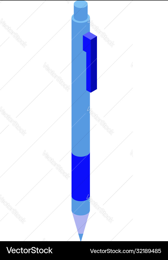 Business blue pen icon isometric style Royalty Free Vector